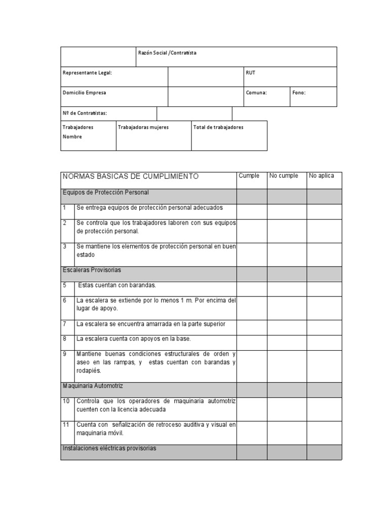 Chek List - de Chequeo | PDF