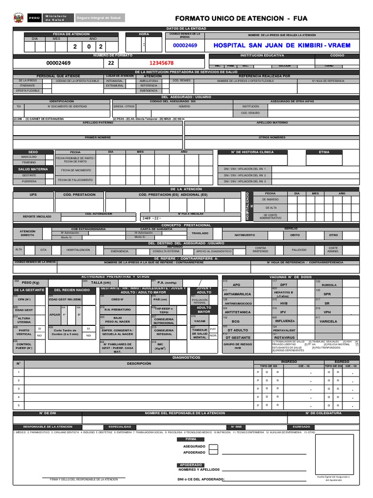 Fua Para Imprimir 2022 Hospital E Ii Pdf