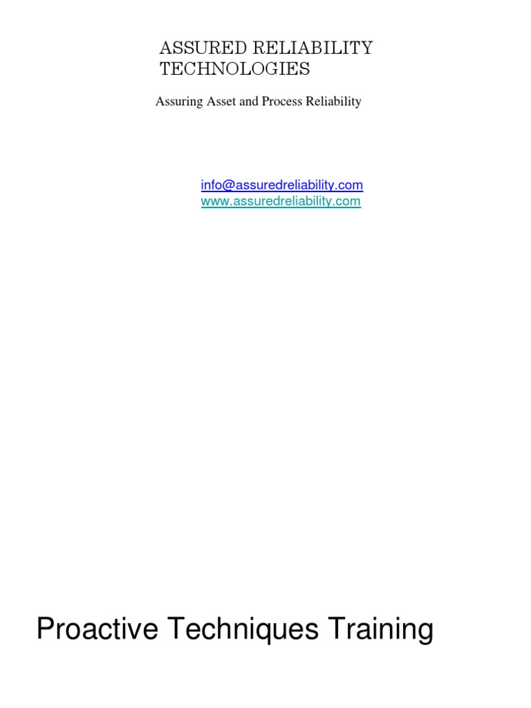 Proactive Maintenance | PDF | Bearing (Mechanical) | Reliability ...