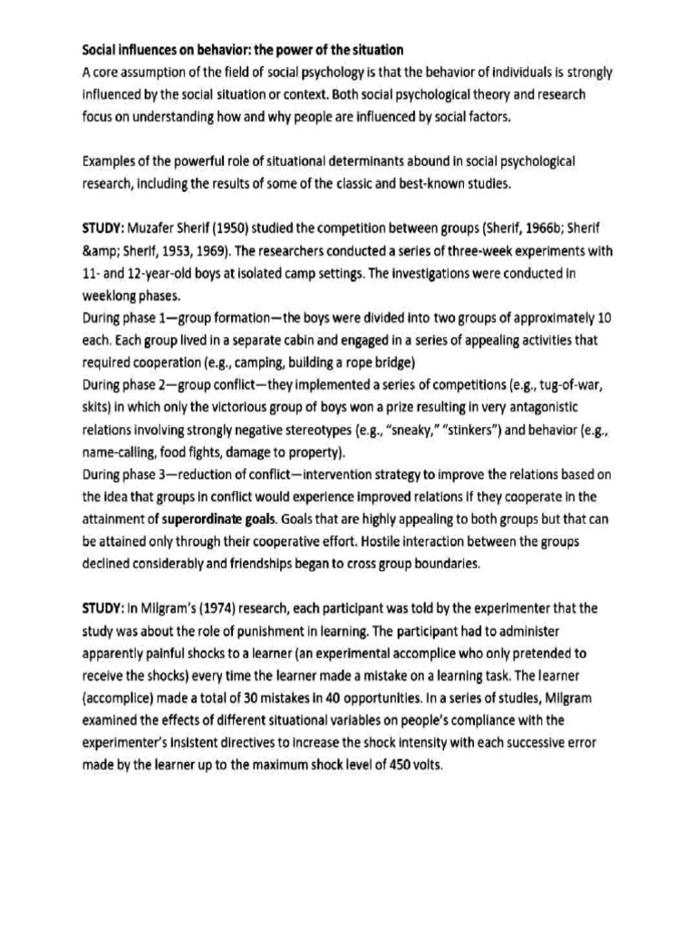 Social Influence On Behavior | PDF | Obedience (Human Behavior ...