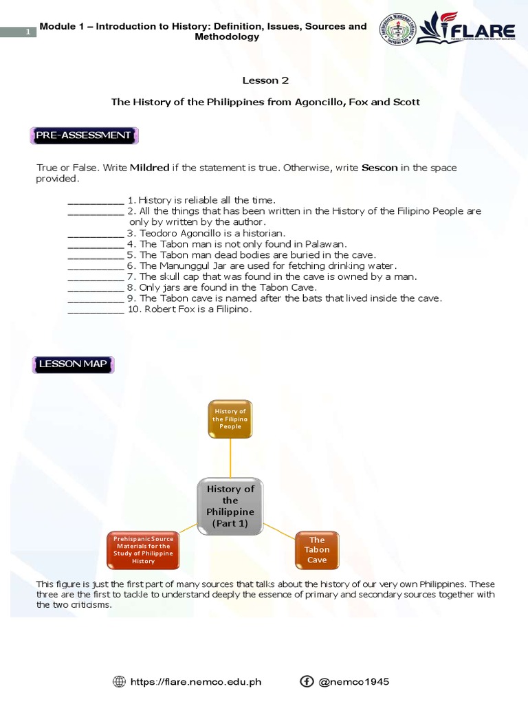 Pre-Assessment: - Introduction To History: Definition, Issues, Sources and Methodology | PDF ...