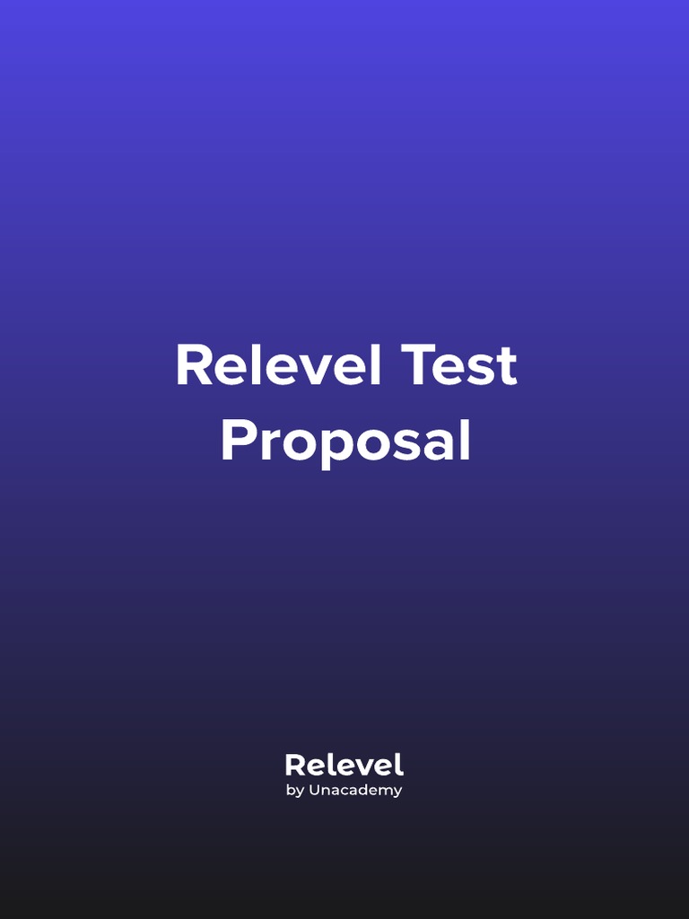 Relevel Test Proposal | PDF | Information Technology Management ...