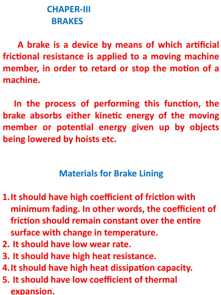 Chapter 3 Brakes | PDF