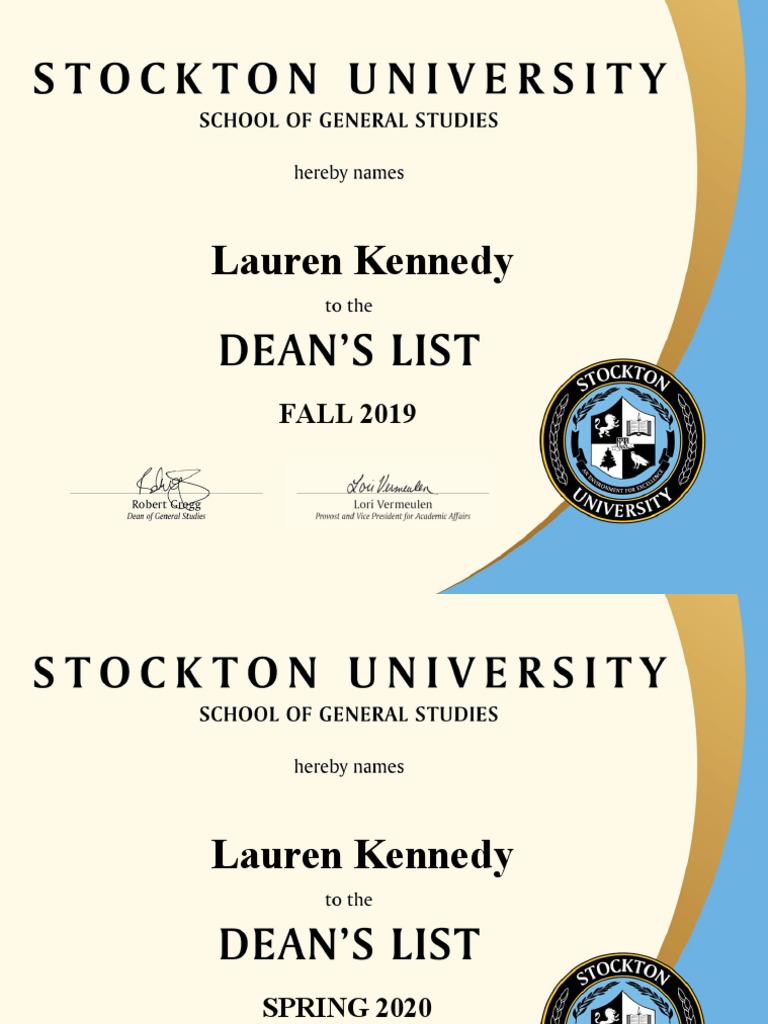 Deans List Certificates | PDF