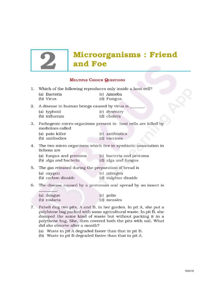 Ncert Exemplar Class 8 Science Chapter 2 | PDF