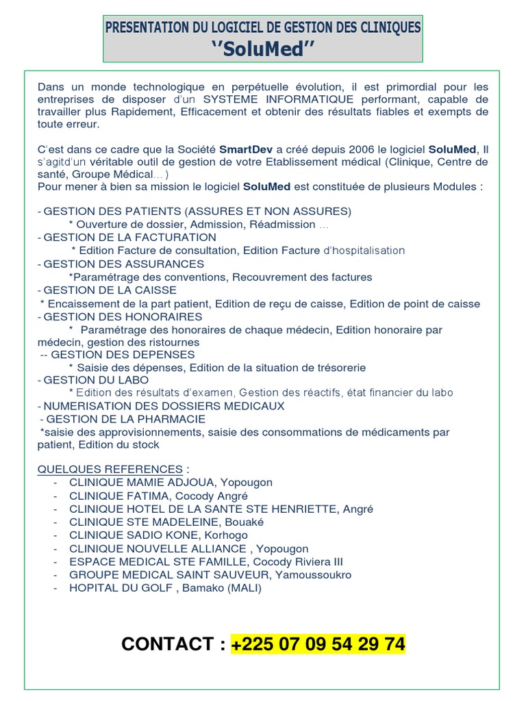 Logiciel SoluMed | PDF