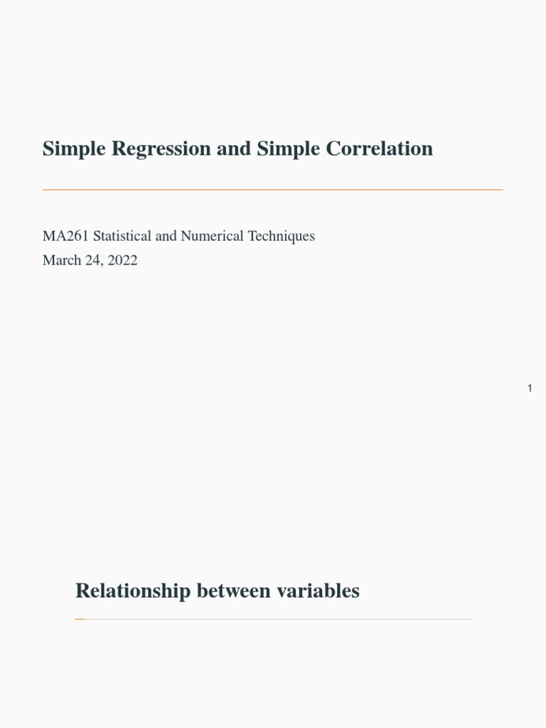 MA261SimpleRegressionSimpleCorrelation | PDF | Regression Analysis | Linear Regression