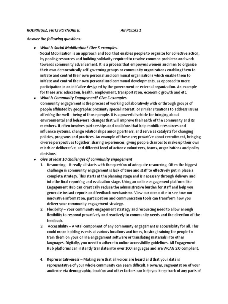 Social Mobilization and Community Engagement | PDF | Community ...