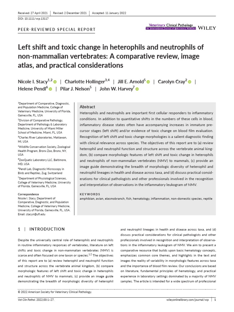2022 - Left Shift and Toxic Change in Heterophils and Neutrophils of ...