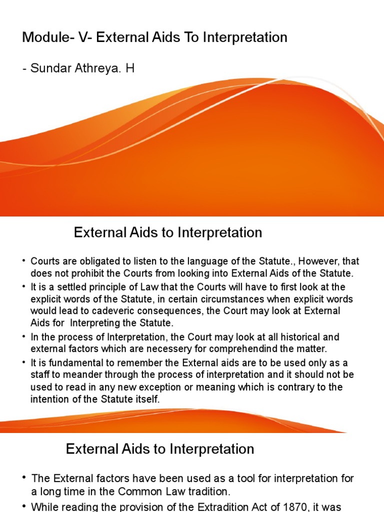 Module-V - External Aids To Interpretation: - Sundar Athreya. H | PDF ...