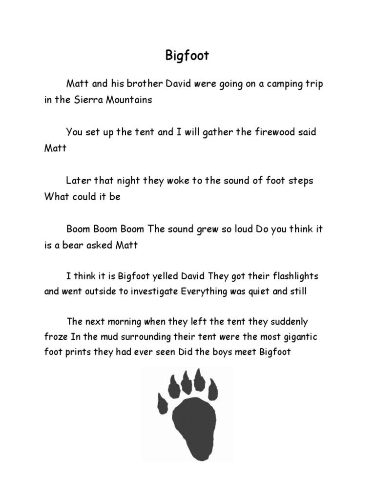 Bigfoot Passage - No Punctuation | PDF