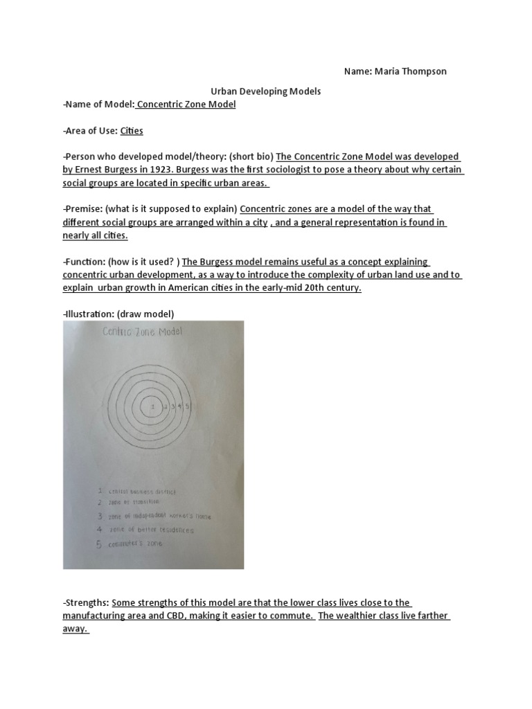 AP HUG - Urban Developing Models | PDF | Suburb | Urban Sprawl
