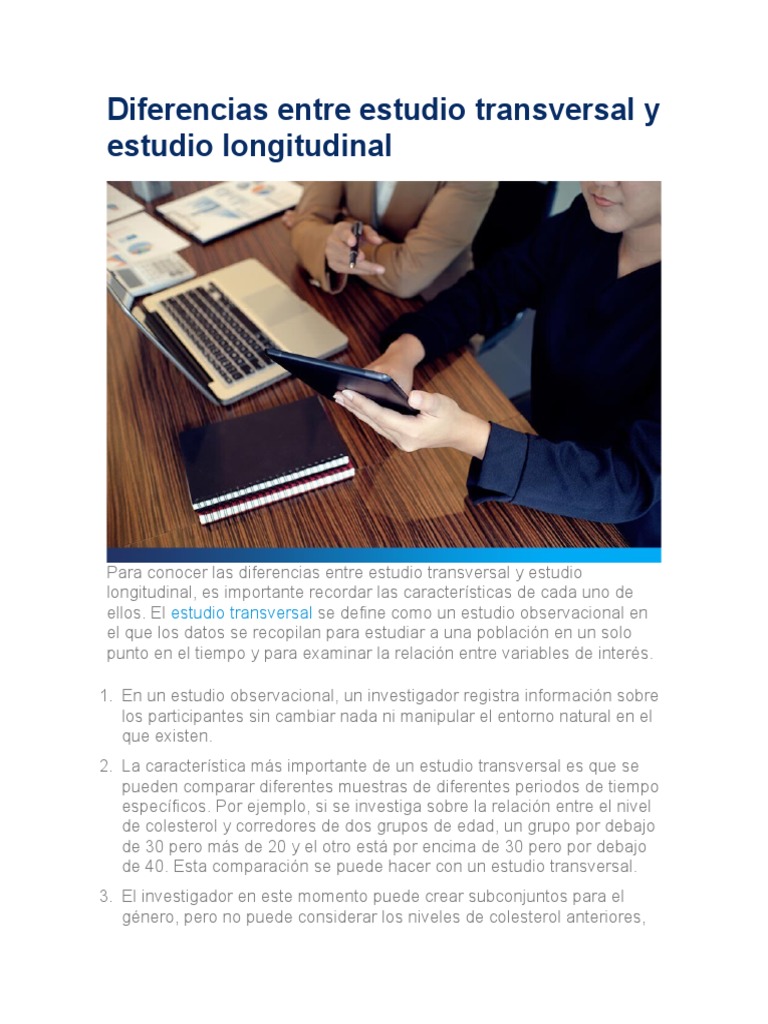 Diferencias Entre Estudio Transversal y Estudio Longitudinal | PDF | Diseño de la investigación ...