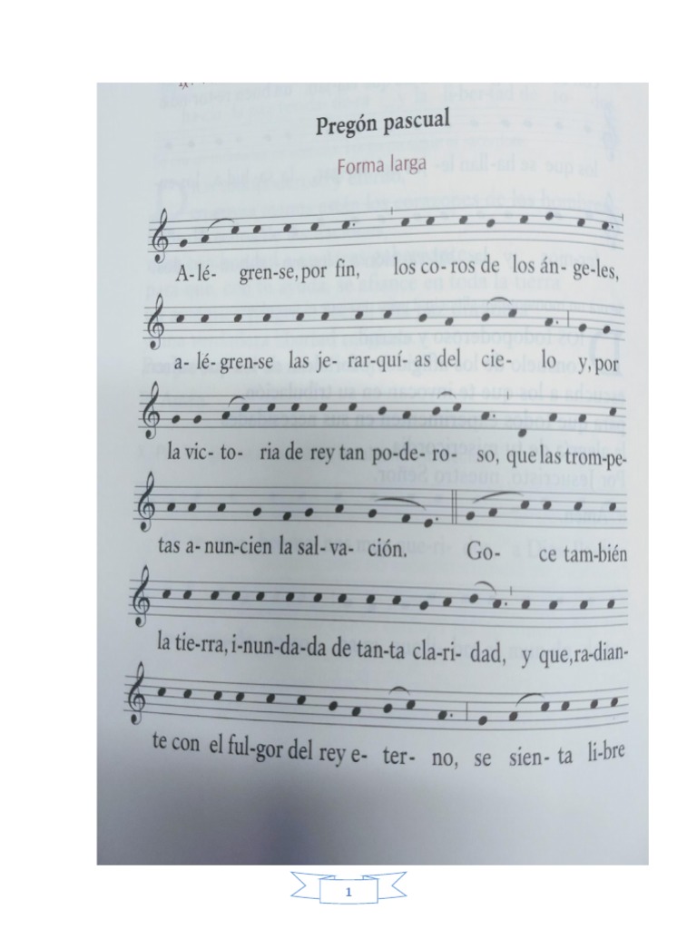 Partitura Pregón Pascual | PDF