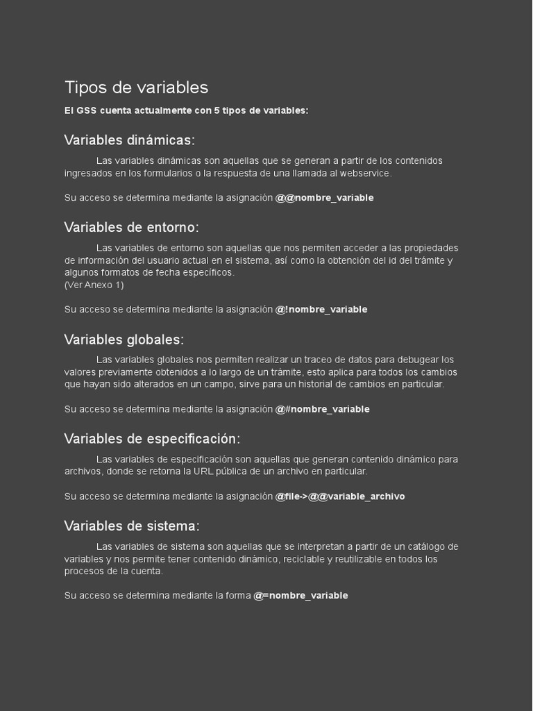 Tipos de Variables | PDF | Variable (informática) | Ingeniería de software