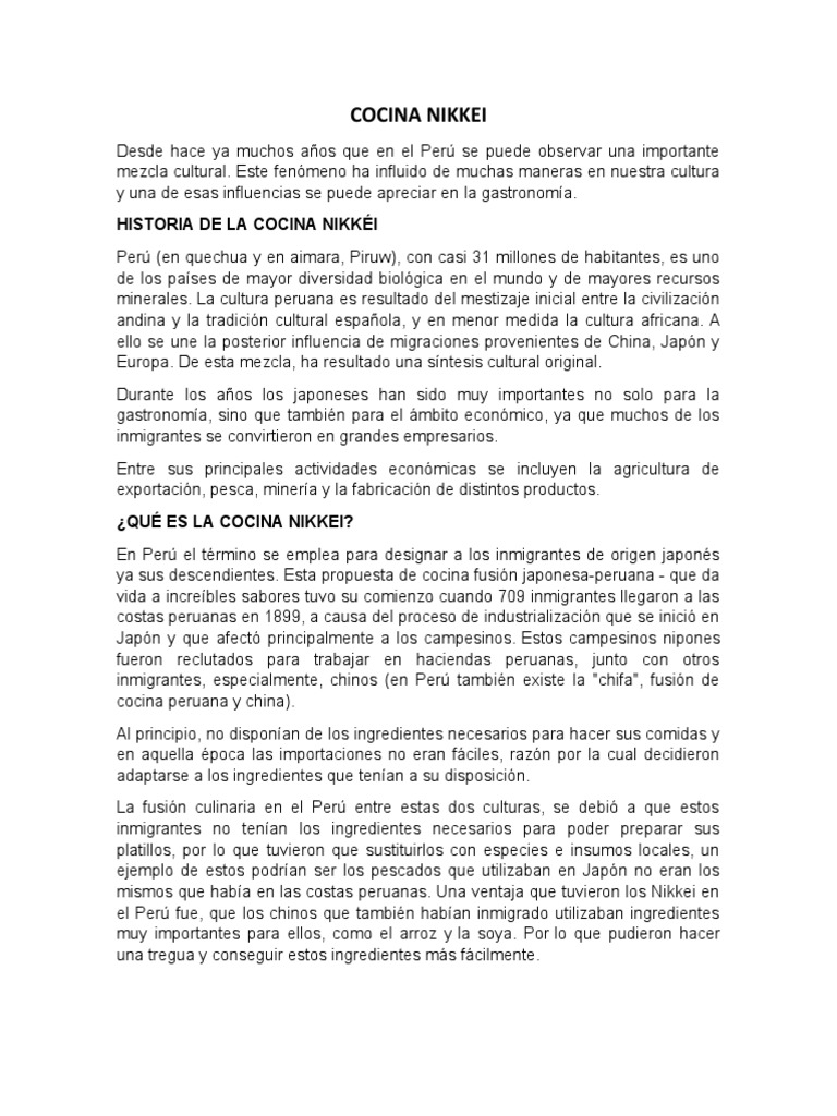 Cocina Nikkei | PDF