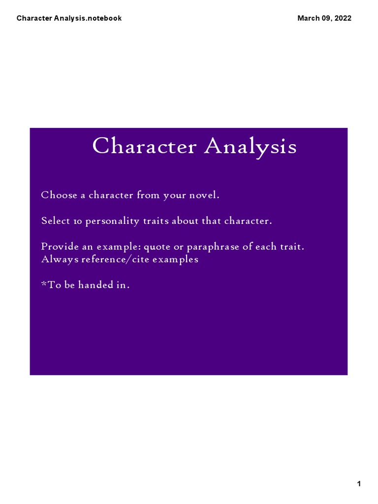 Character Analysis | PDF