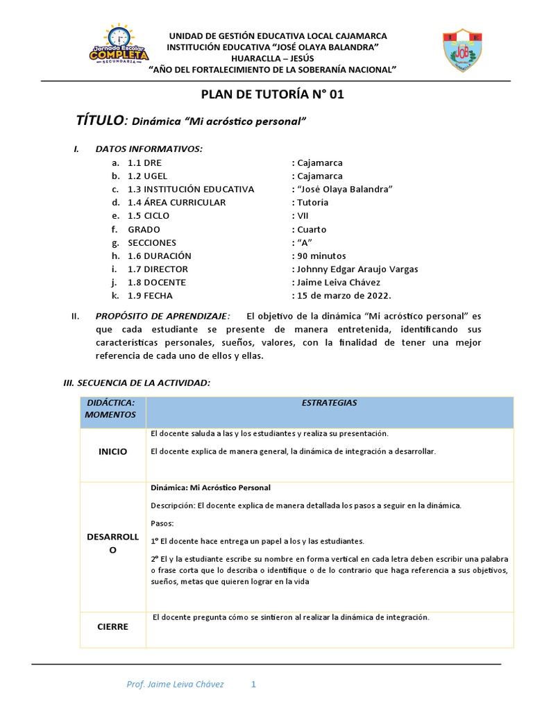 1ra. Actividad 15-03-22 Tutoría | PDF | Aprendizaje | Cognición