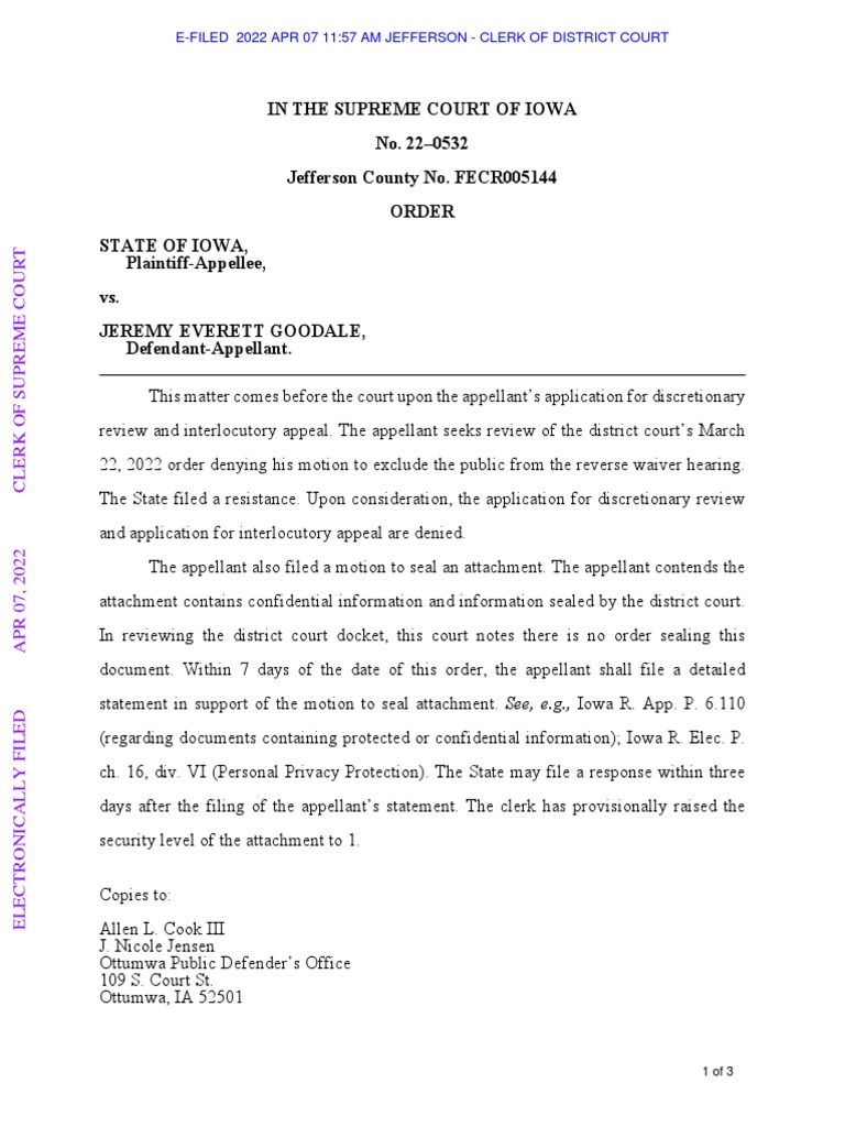 Jeremy Everett Goodale | Download Free PDF | Appeal | Interlocutory Appeal