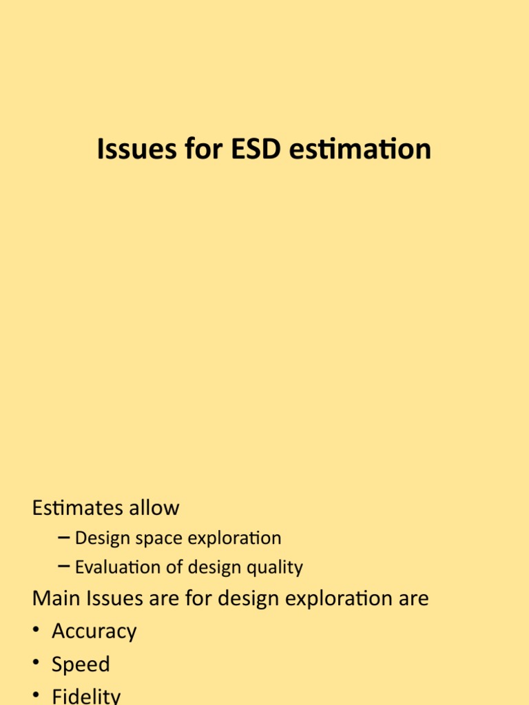 Issues For ESD Estimation | PDF | Computing | Computer Science