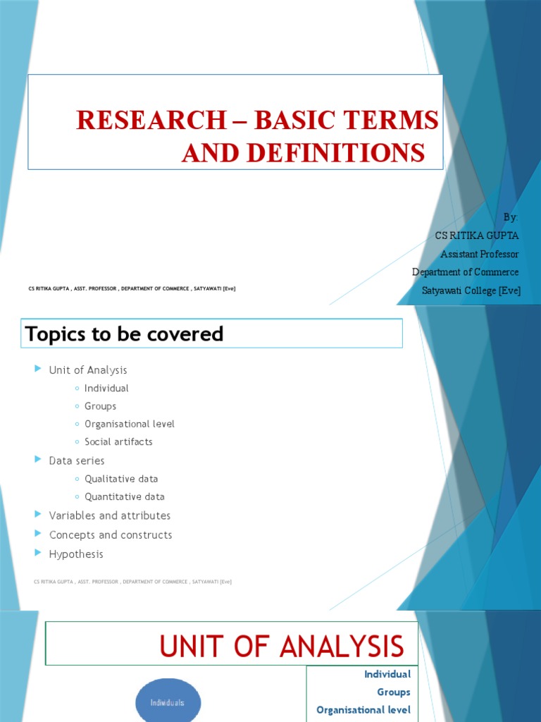 RESEARCH - Terms and Definitions | PDF