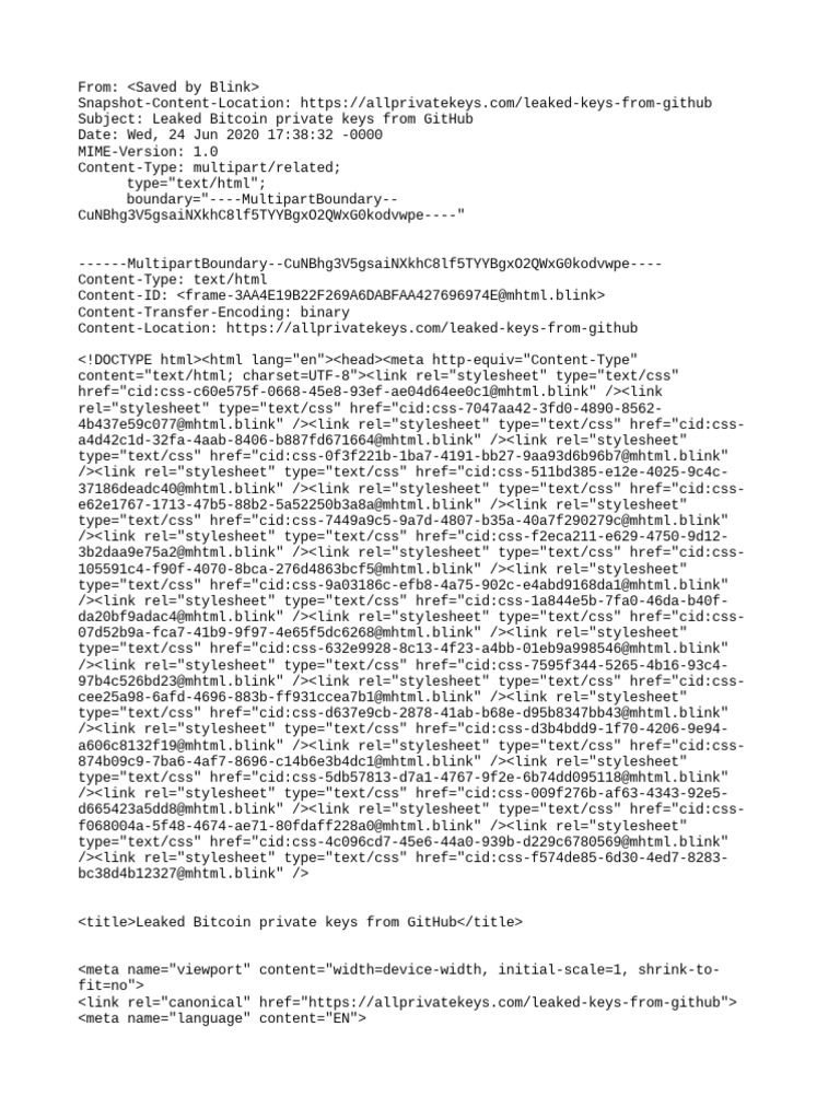 Bitcoin Private Keys From GitHub | PDF | Computer Standards | Wide Area ...