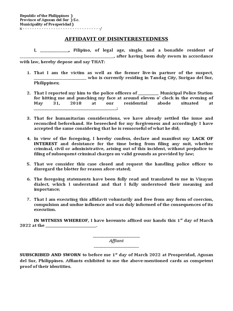 Affidavit of Disinterestedness | PDF | Affidavit | Government
