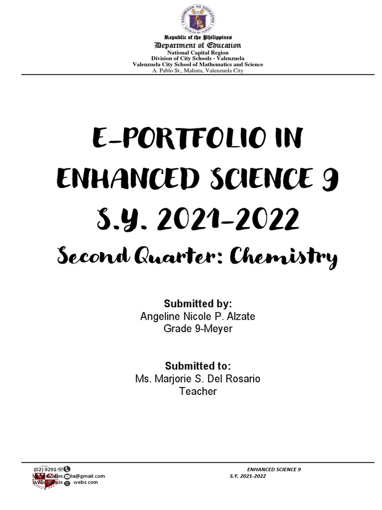 2nd Quarter E-Portfolio in Science | PDF