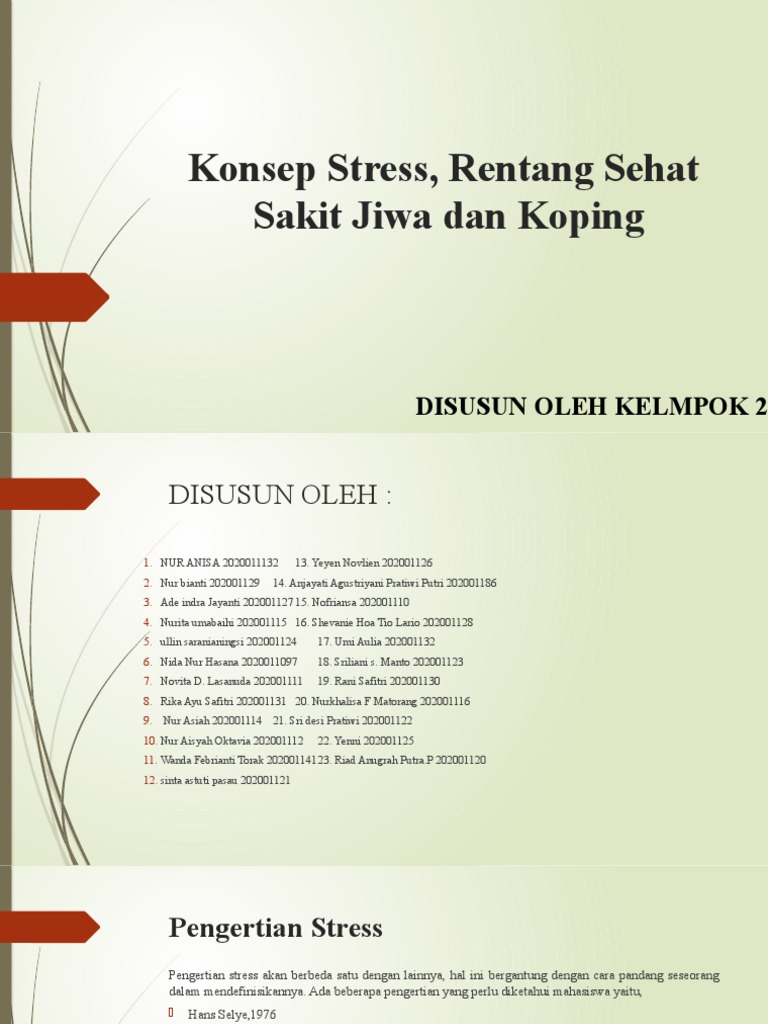 Konsep Stress, Rentang Sehat Tugas Kep Jiwa | PDF