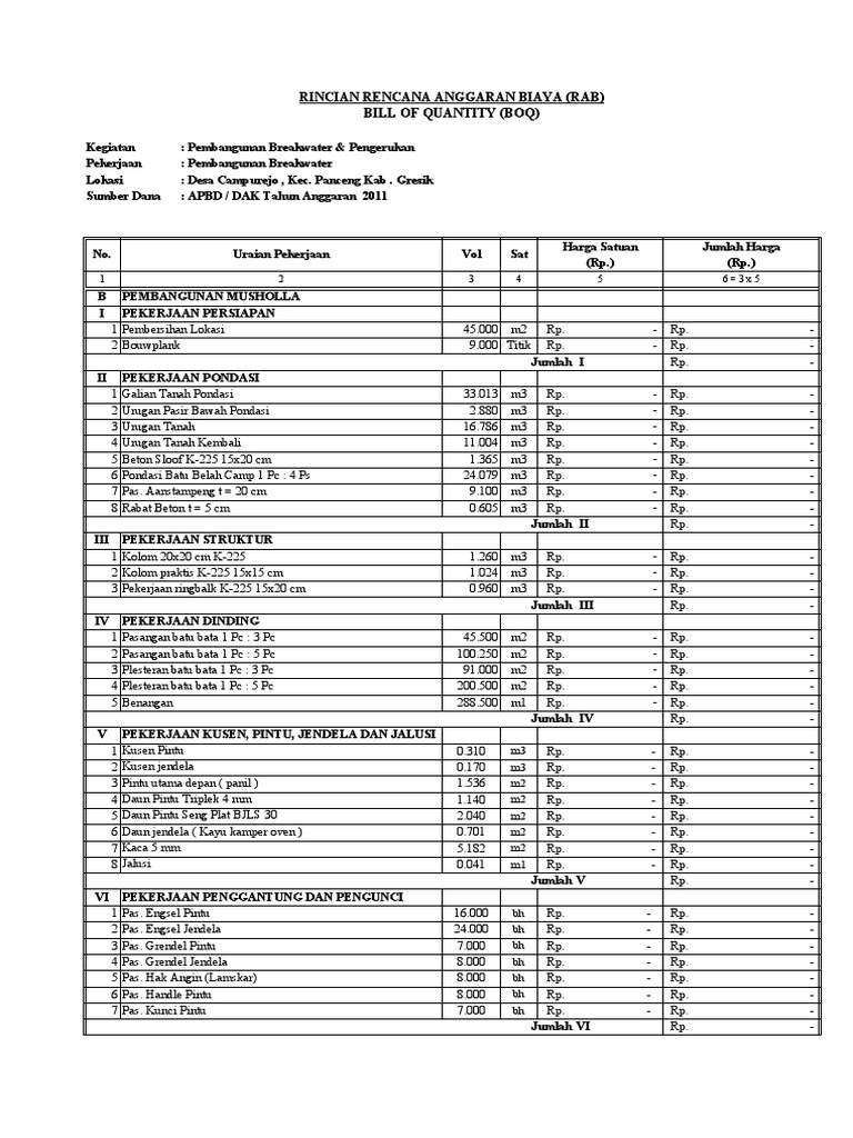 Dokumen - Tips Rab Untuk Breakwater | PDF