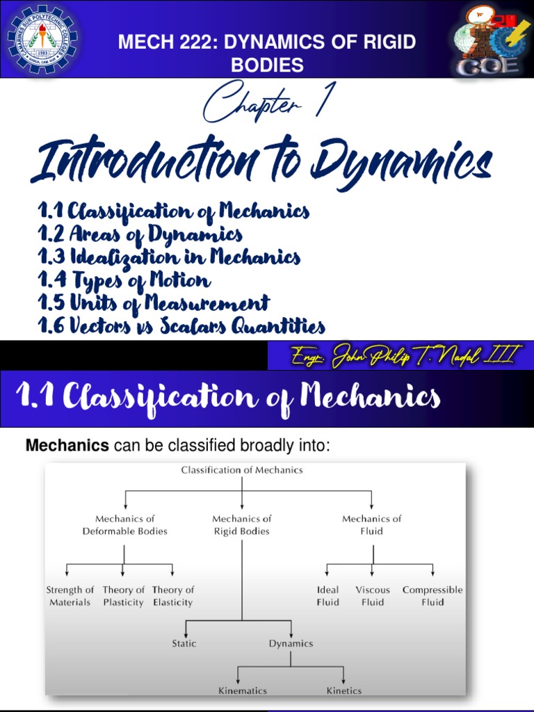 Chapter 1 - Introduction To Dynamics | PDF
