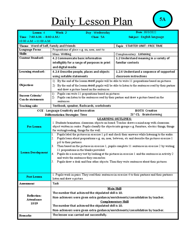 Lesson Plan Week 2 | PDF | Lesson Plan | Teachers