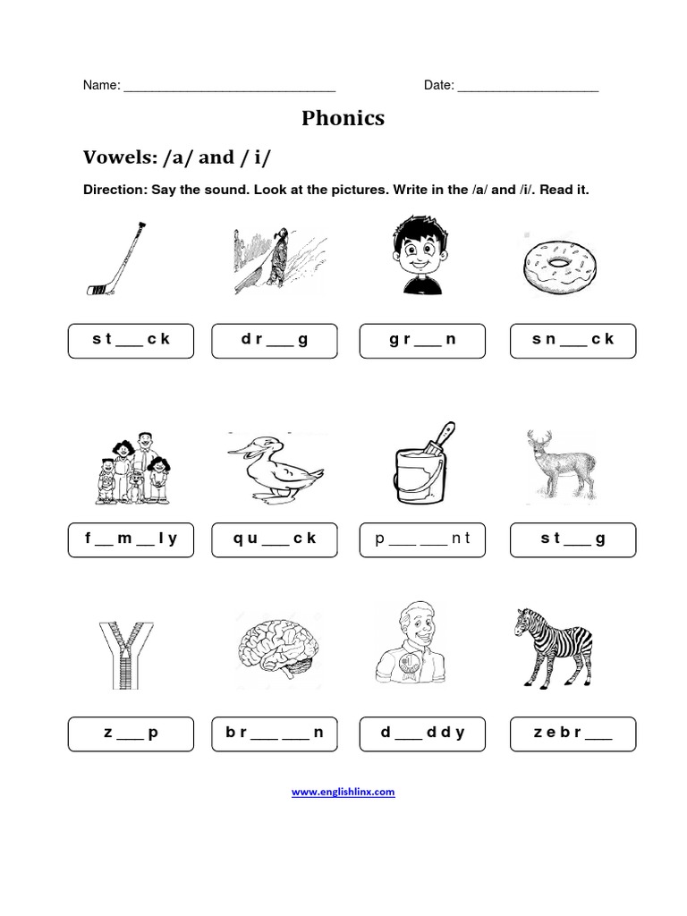 Vowels A I Phonics Worksheet | PDF | Language Arts & Discipline