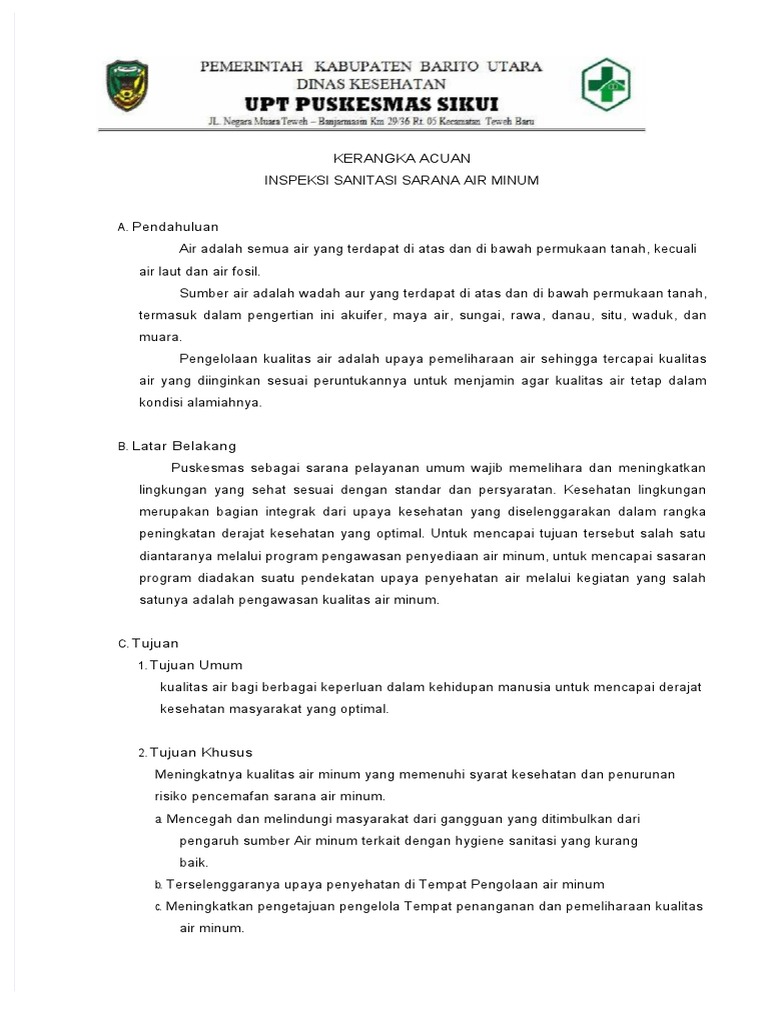 3 Kak Inspeksi Sarana Air Minum | PDF