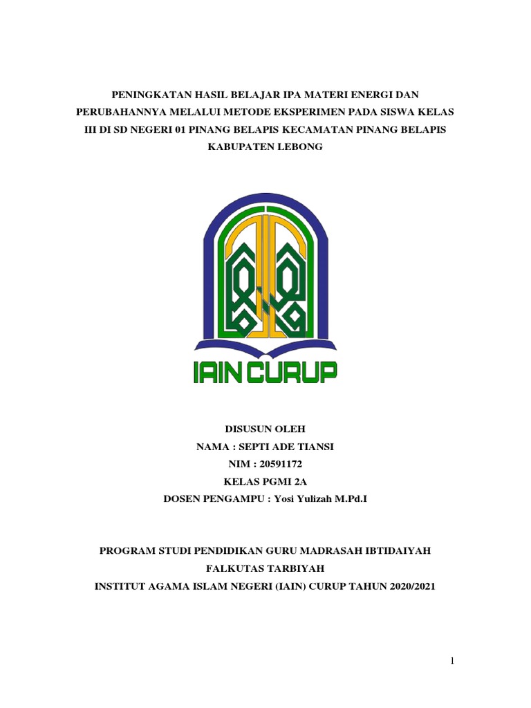 Mini Riset IPA, Septi Ade Tiansi, PGMI 2A | PDF