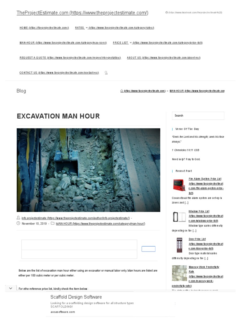 Excavation Man Hour | PDF | Truck | Civil Engineering