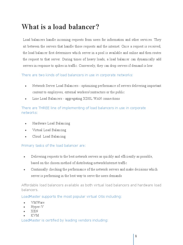 What Is A Load Balancer | PDF | Load Balancing (Computing) | Cloud ...