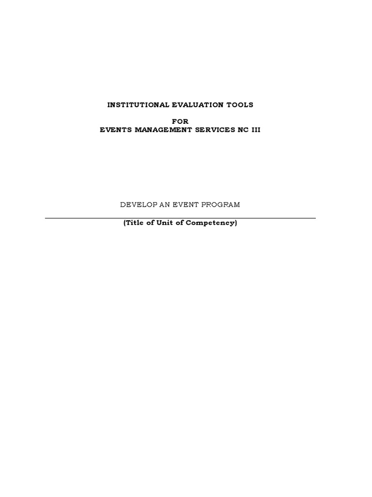 Develop An Event Program | PDF | Cognition