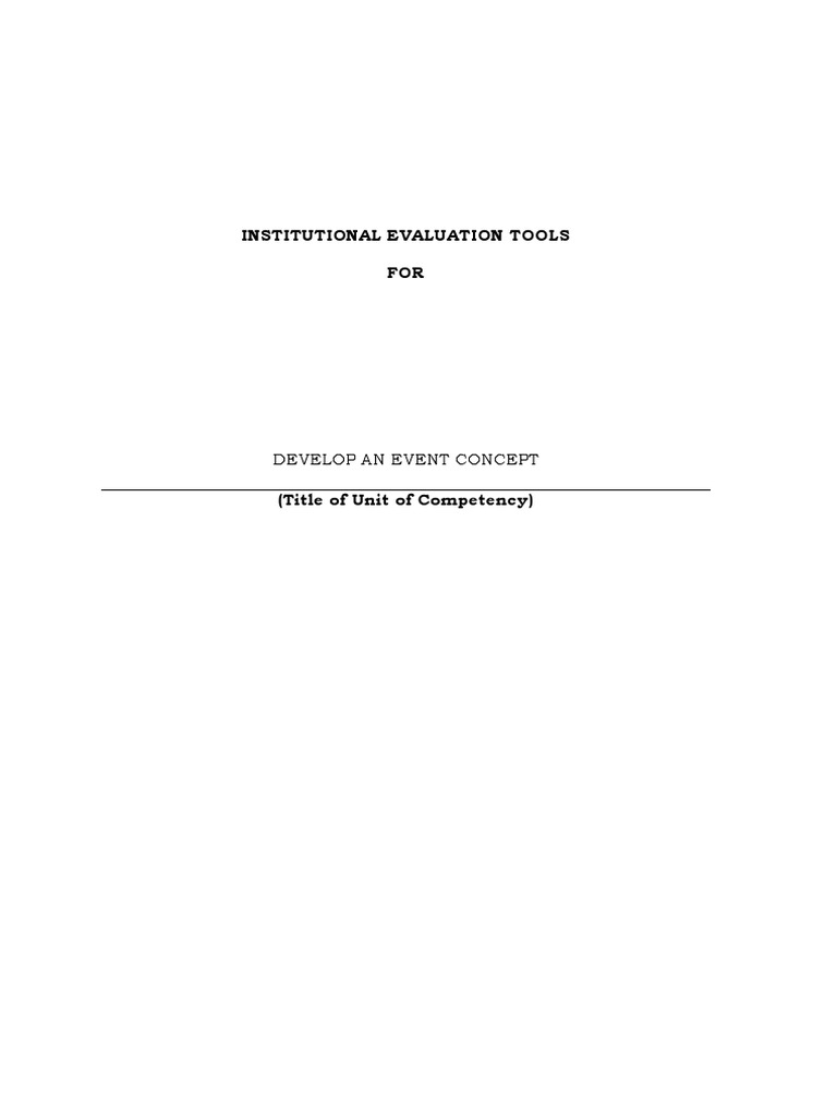 Develop An Event Concept | PDF