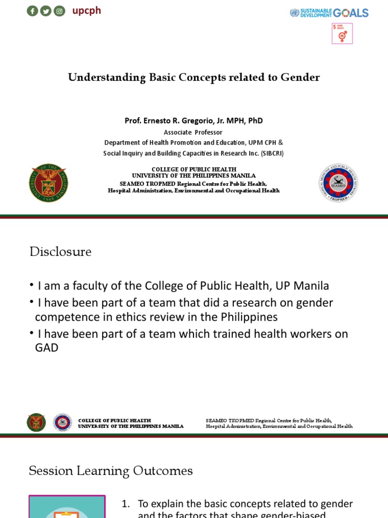 Understanding Basic Concepts On Gender 2 | PDF