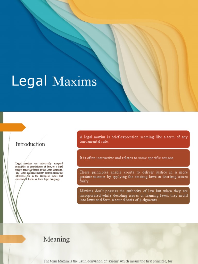 Legal Maxims | PDF | Mens Rea | Damages