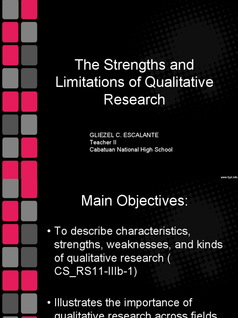Strengths and Limitations of Qualitative Research | PDF | Qualitative ...
