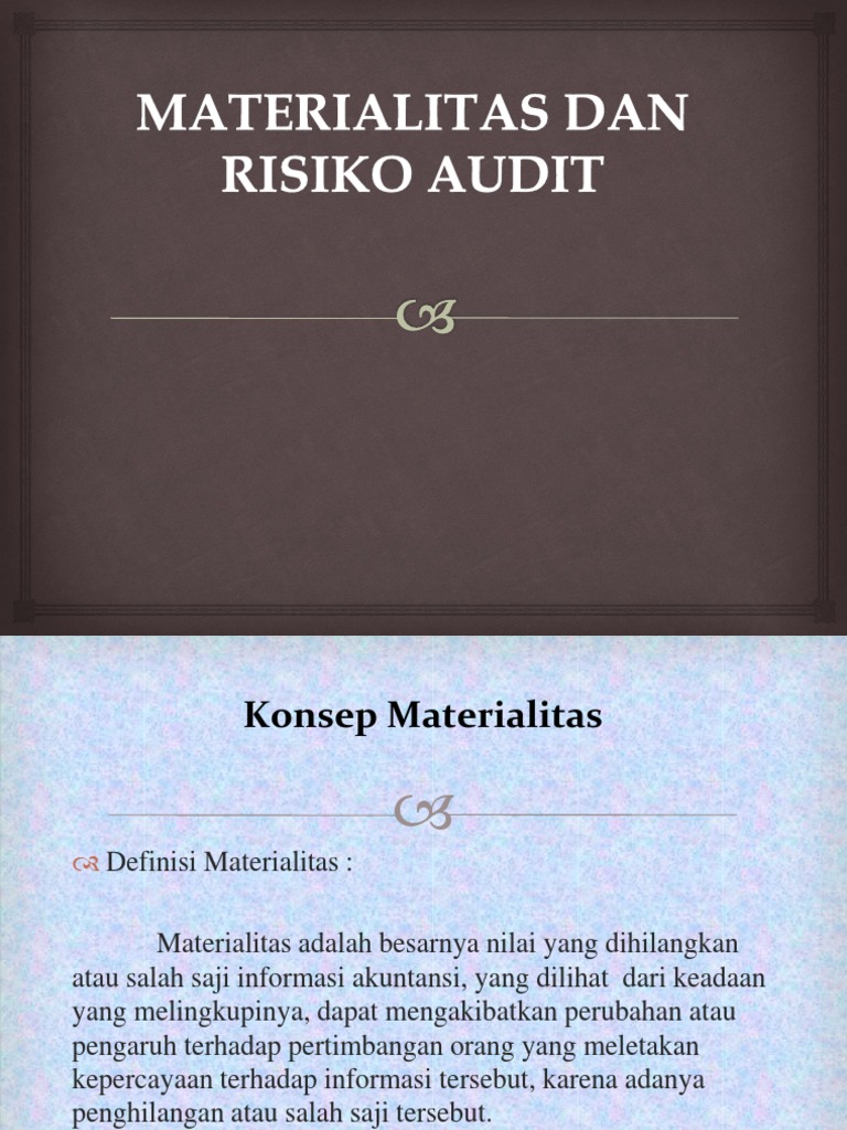 7 Materialitas Dan Risiko Audit | PDF