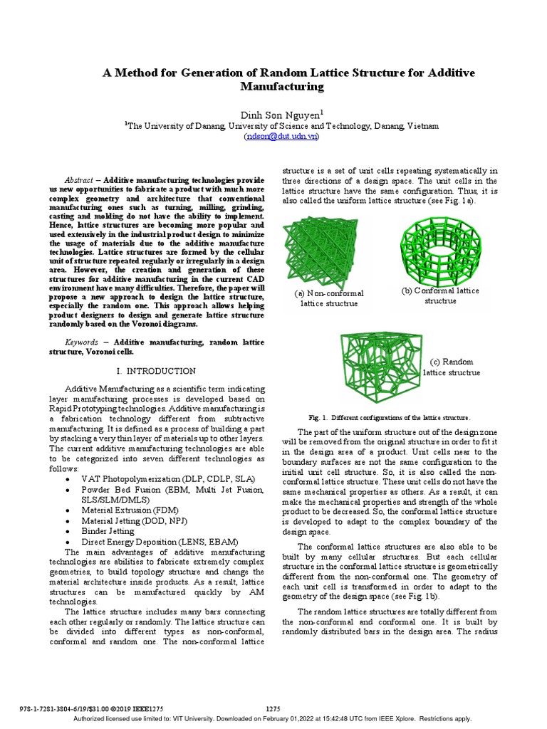 A Method For Generation of Random Lattice Structure For Additive ...
