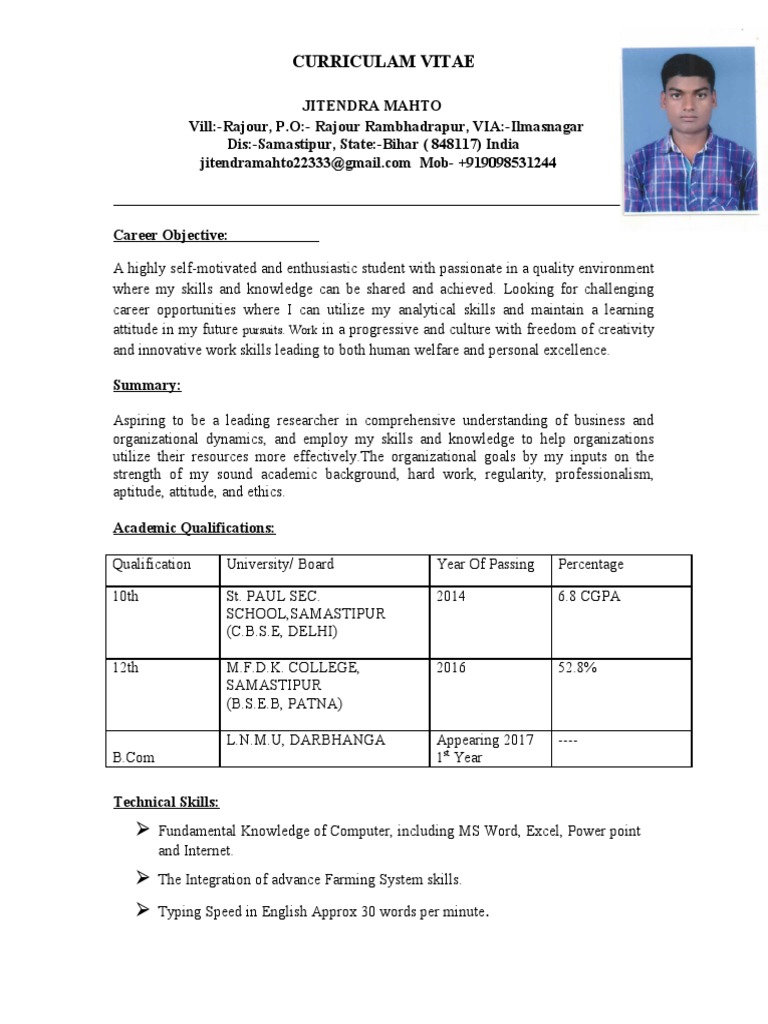 Jitendra Resume | PDF | Cognition