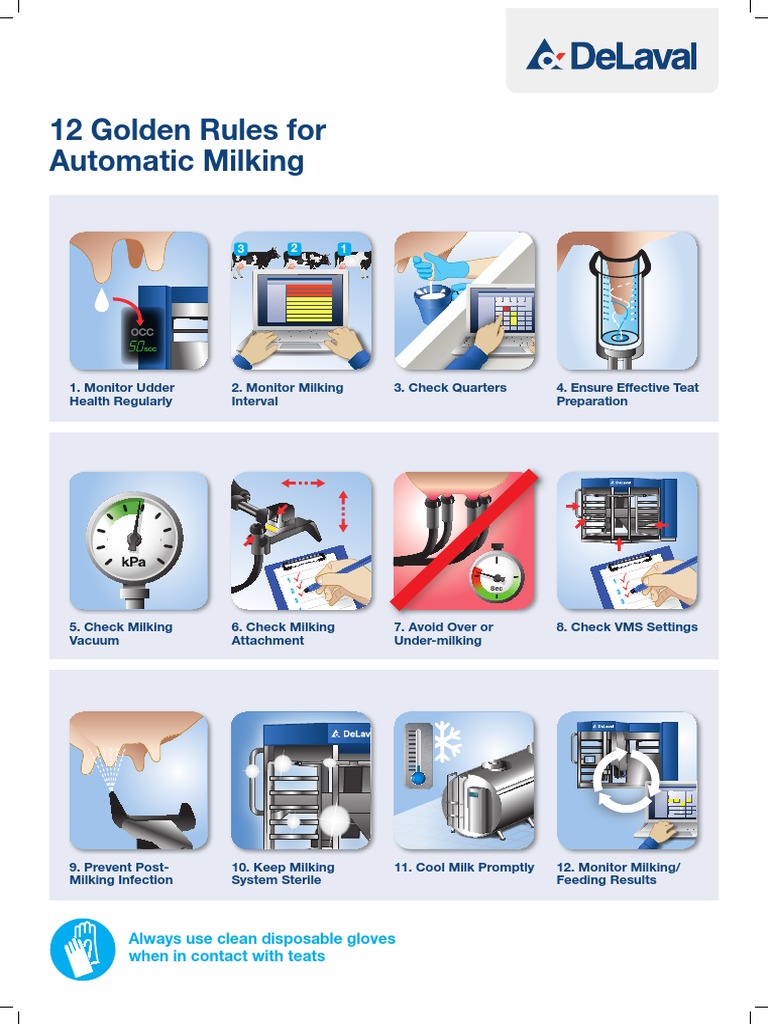 12 Golden Rules AutoMilking DeLaval PRINT | PDF | Dairy