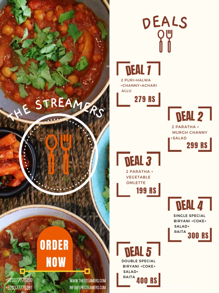 The Steamers Menu | Download Free PDF | French Fries | Pizza