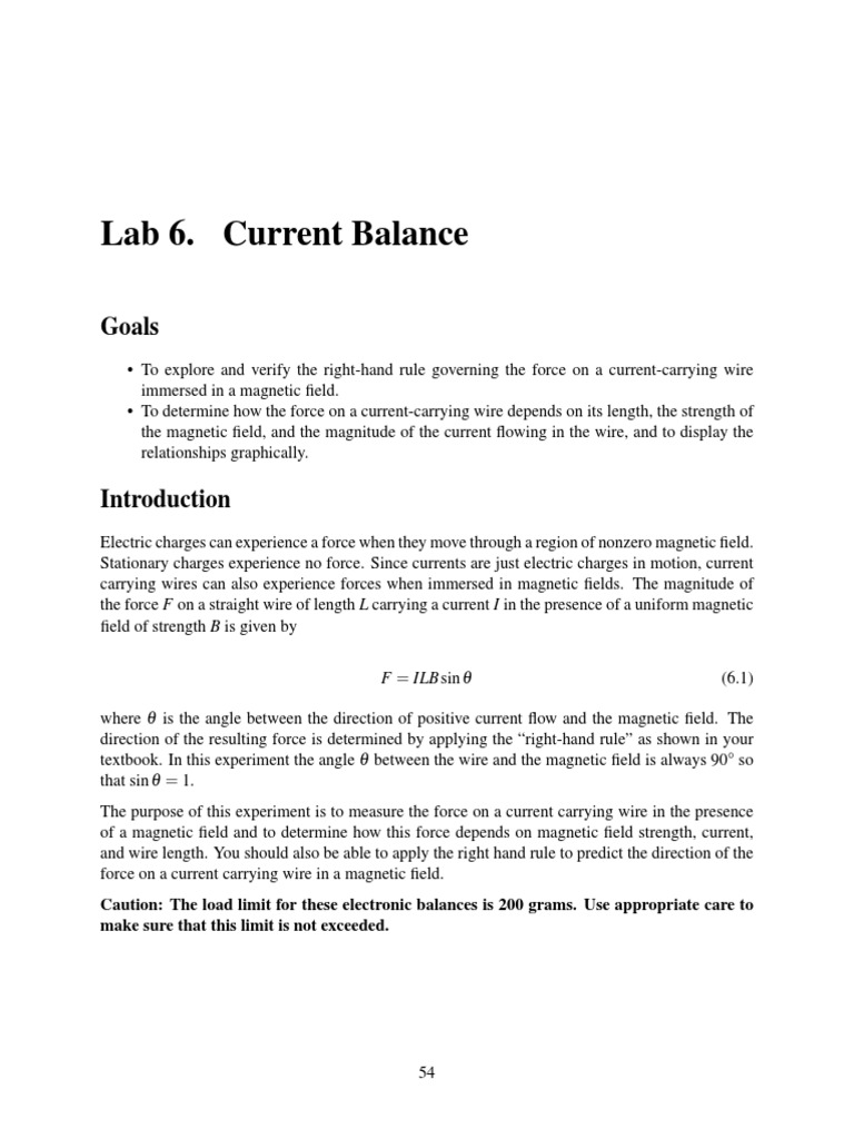 202 Lab 7. Current Balance | PDF