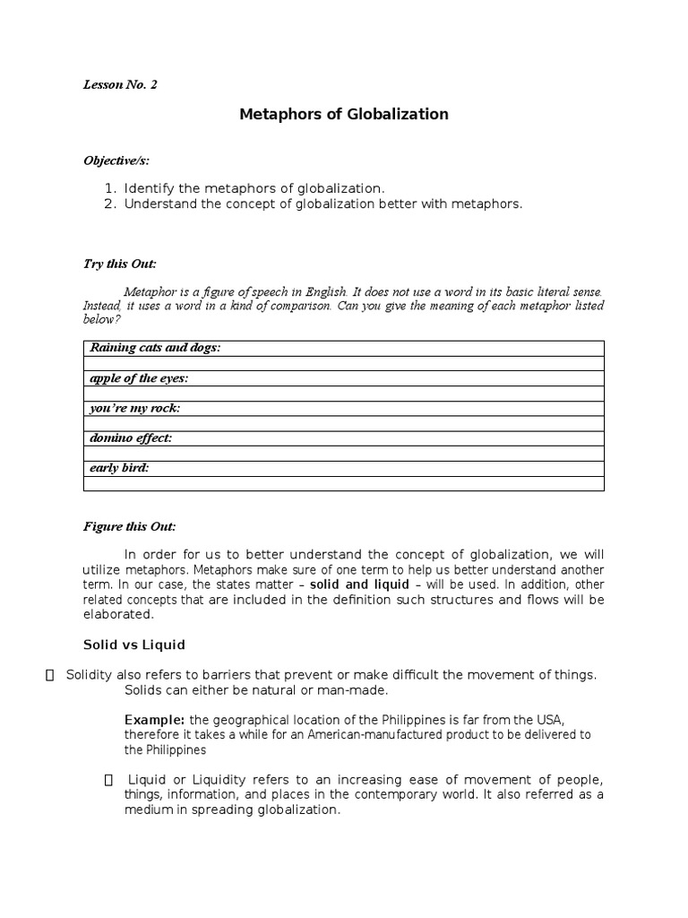 Metaphor Of Globalization Pdf