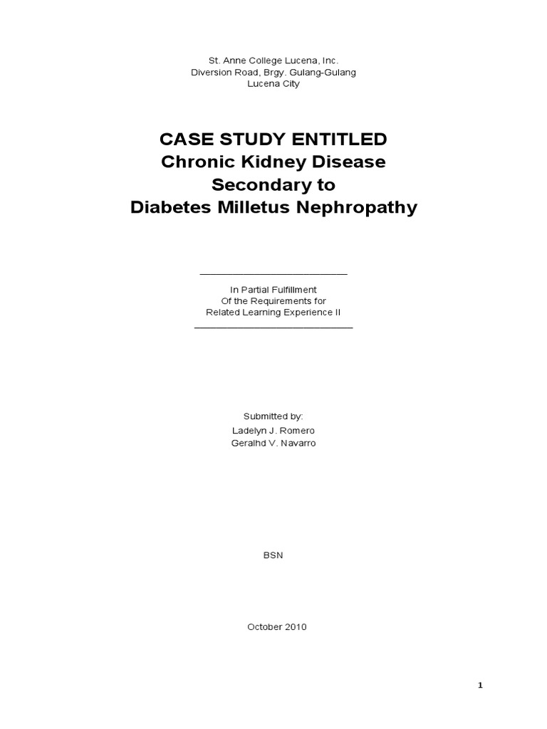 Chronic Kidney Disease Case Study | PDF | Kidney | Homeostasis